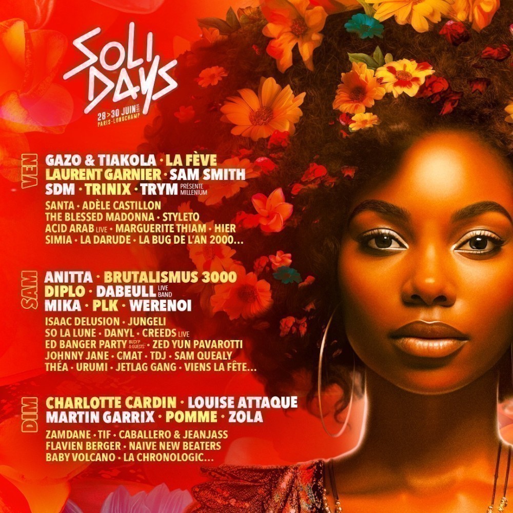 Festival Solidays 2023 à Paris (75). Programme, places, billets, ... Du 23 au 25 juin 2023